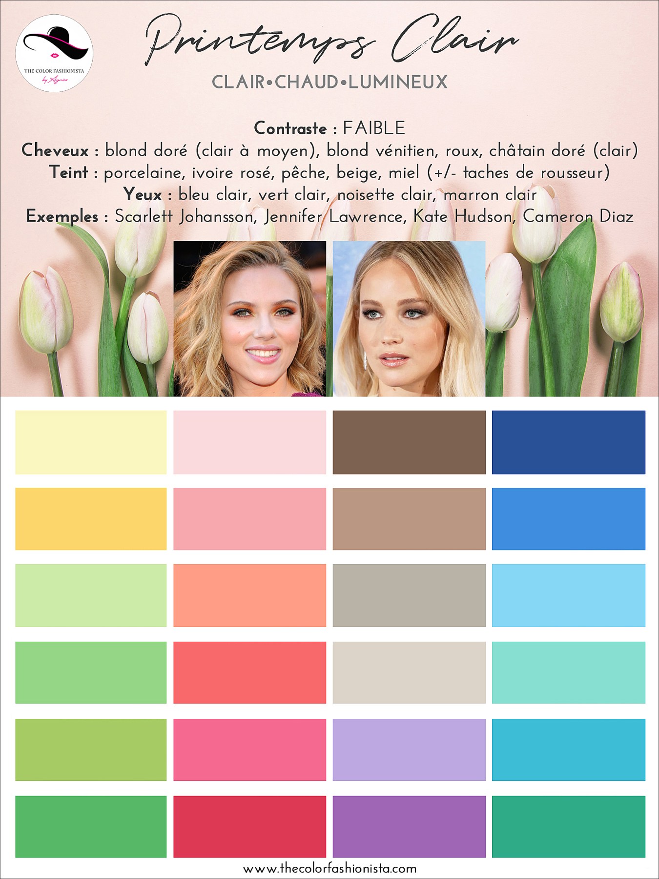 Colorimétrie 12 saisons : es-tu une femme Printemps Clair ? – The Color ...