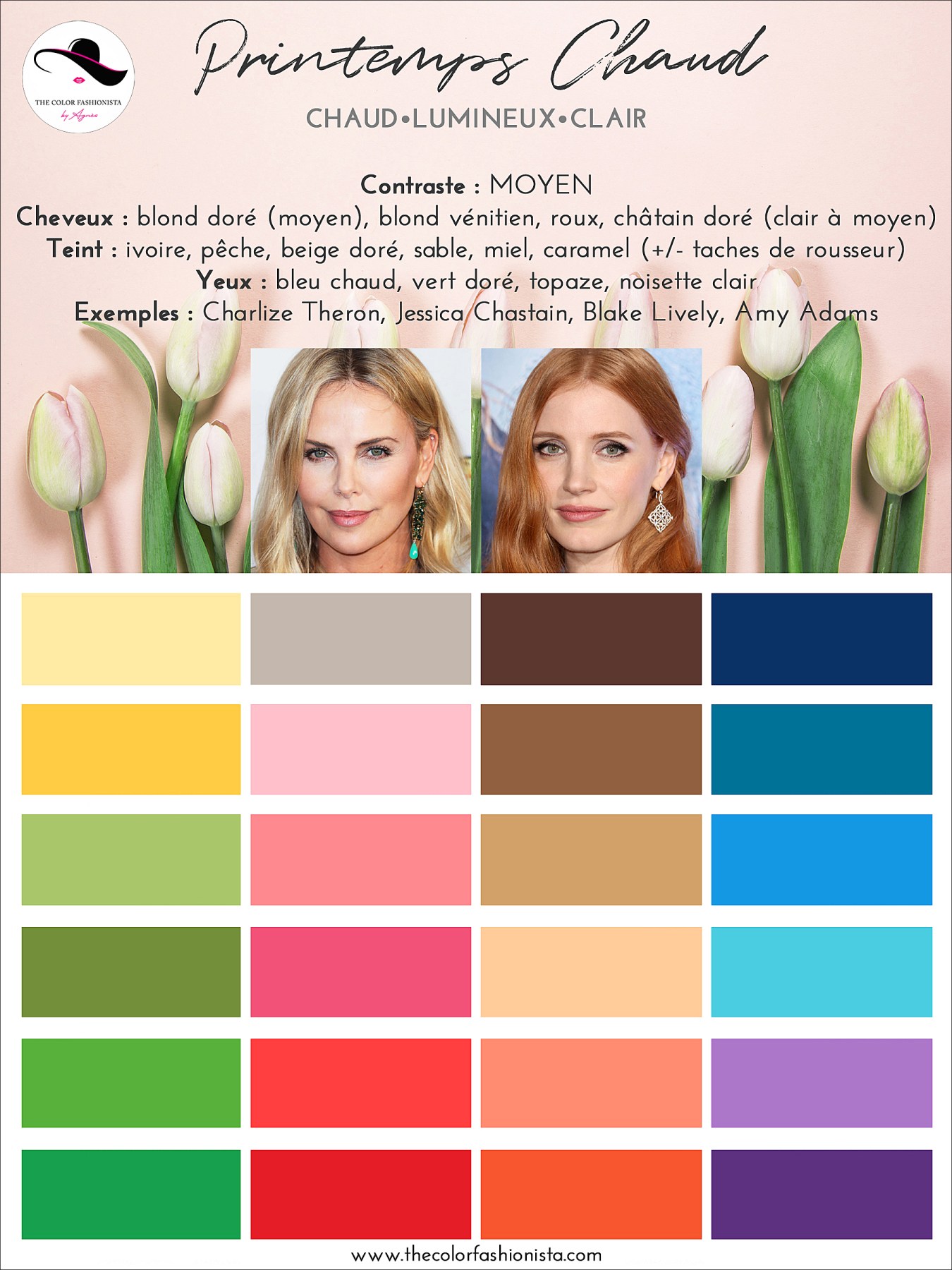 Colorimétrie 12 saisons : es-tu une femme Printemps Chaud ? – The Color ...