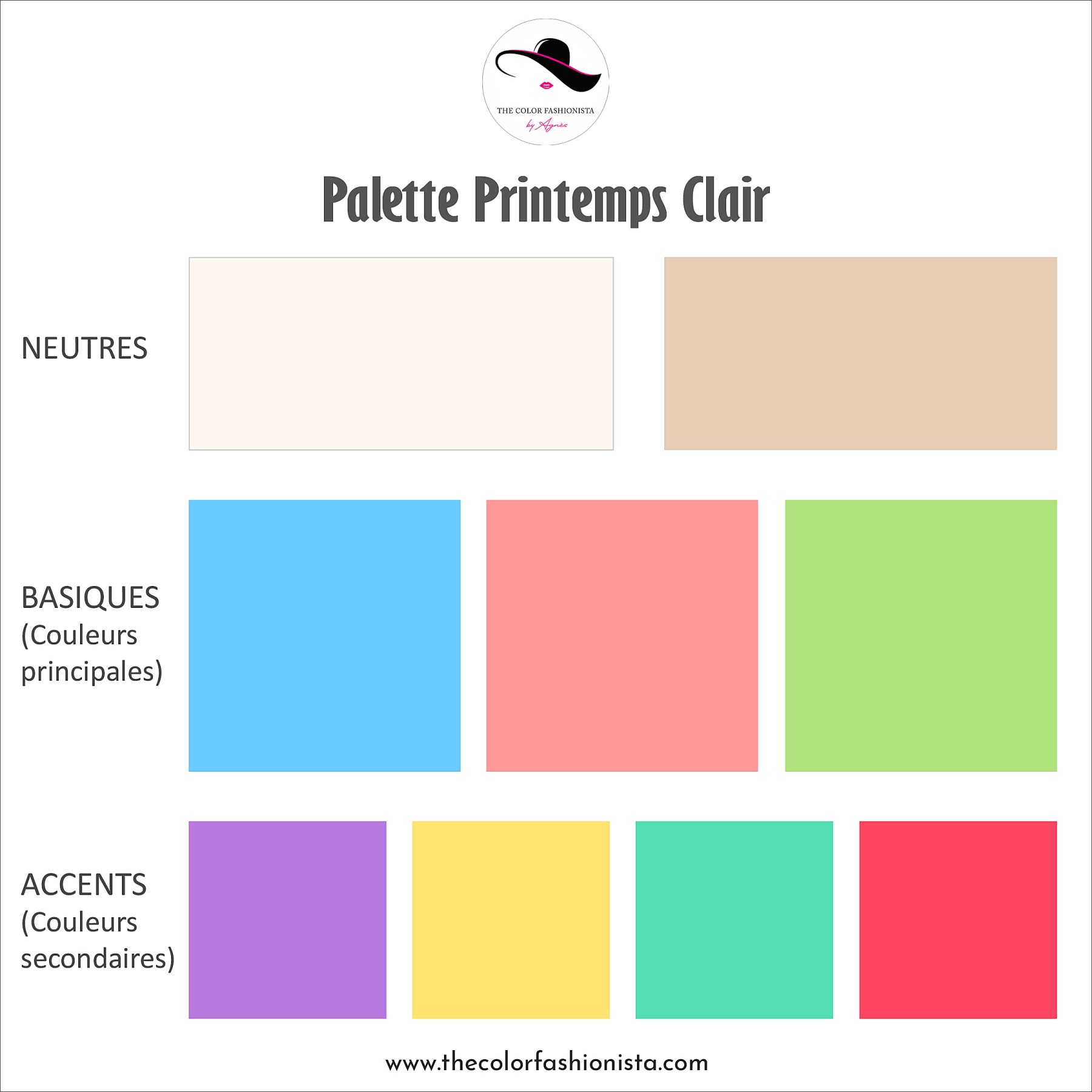 Colorimétrie 12 saisons : es-tu une femme Printemps Clair ? – The Color ...