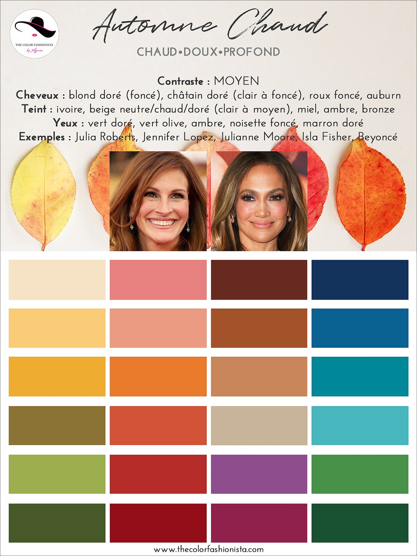 Colorimétrie 12 saisons : es-tu une femme Automne Chaud ? – The Color ...